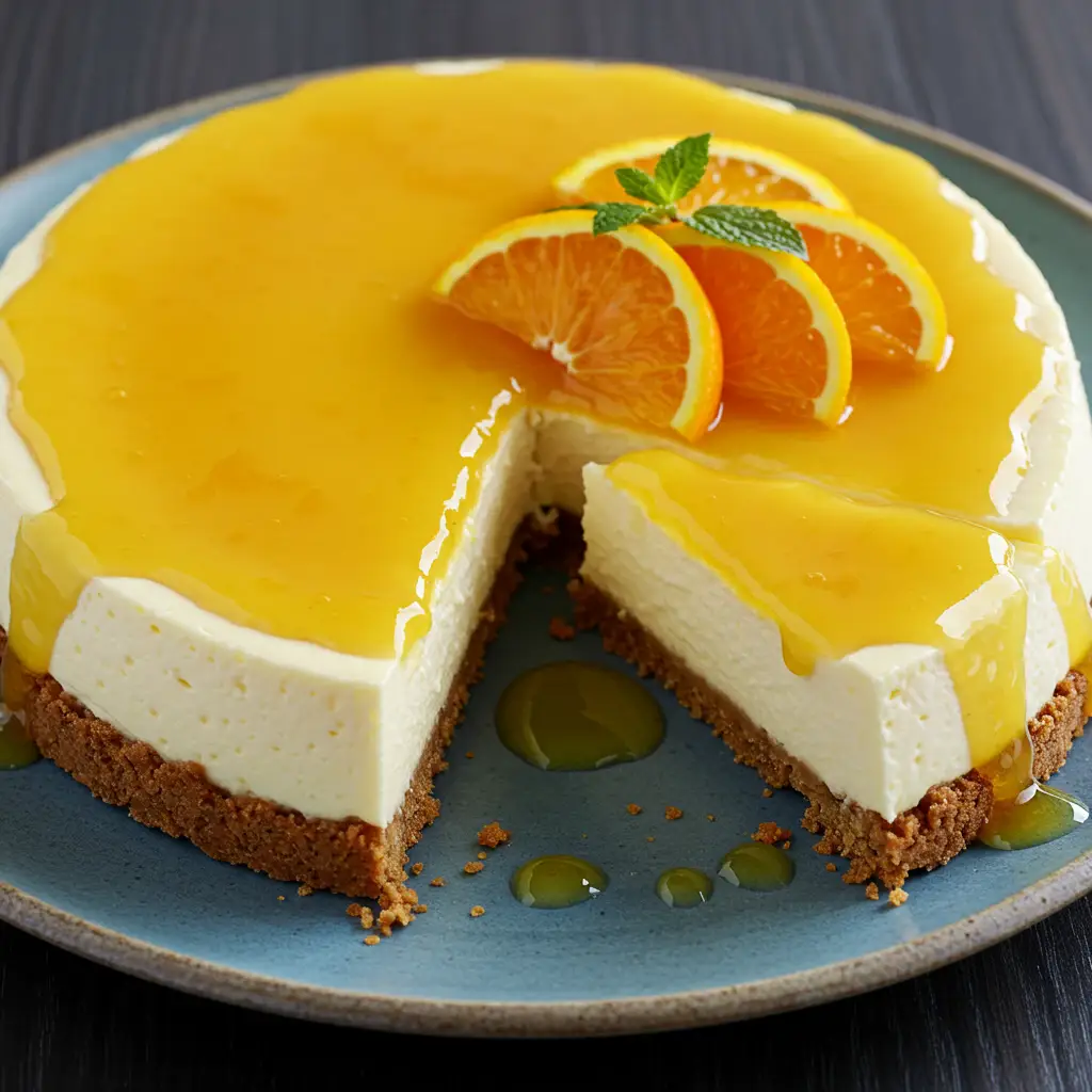 Receita de Cheesecake Cremoso com Calda de Laranja - Dicas e Dicas