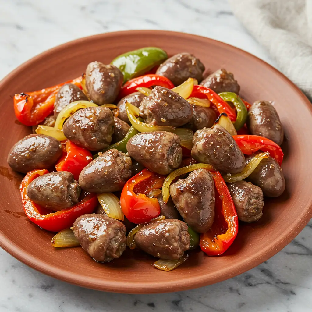 Receita de Coração de Frango Assado com Pimentões - Dicas e Dicas