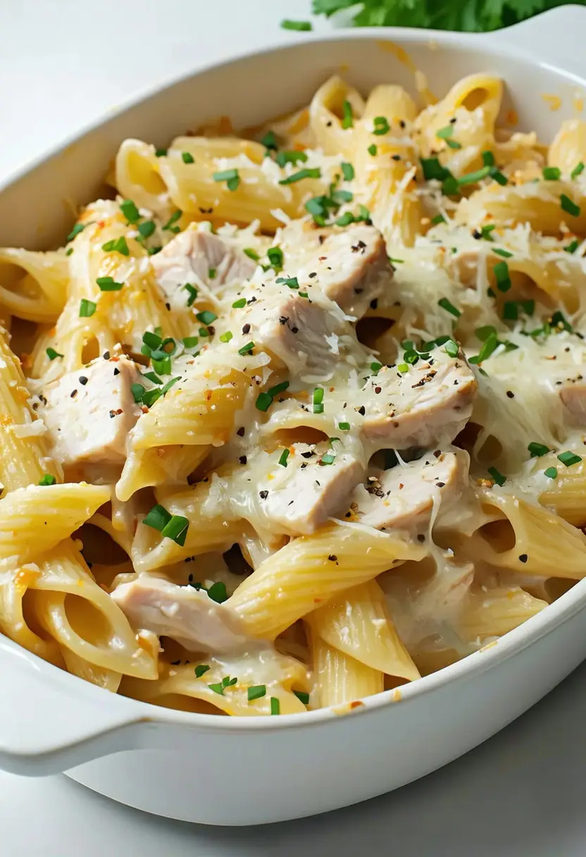 Receita de Casserola Fácil de Frango Alfredo - Dicas e Dicas