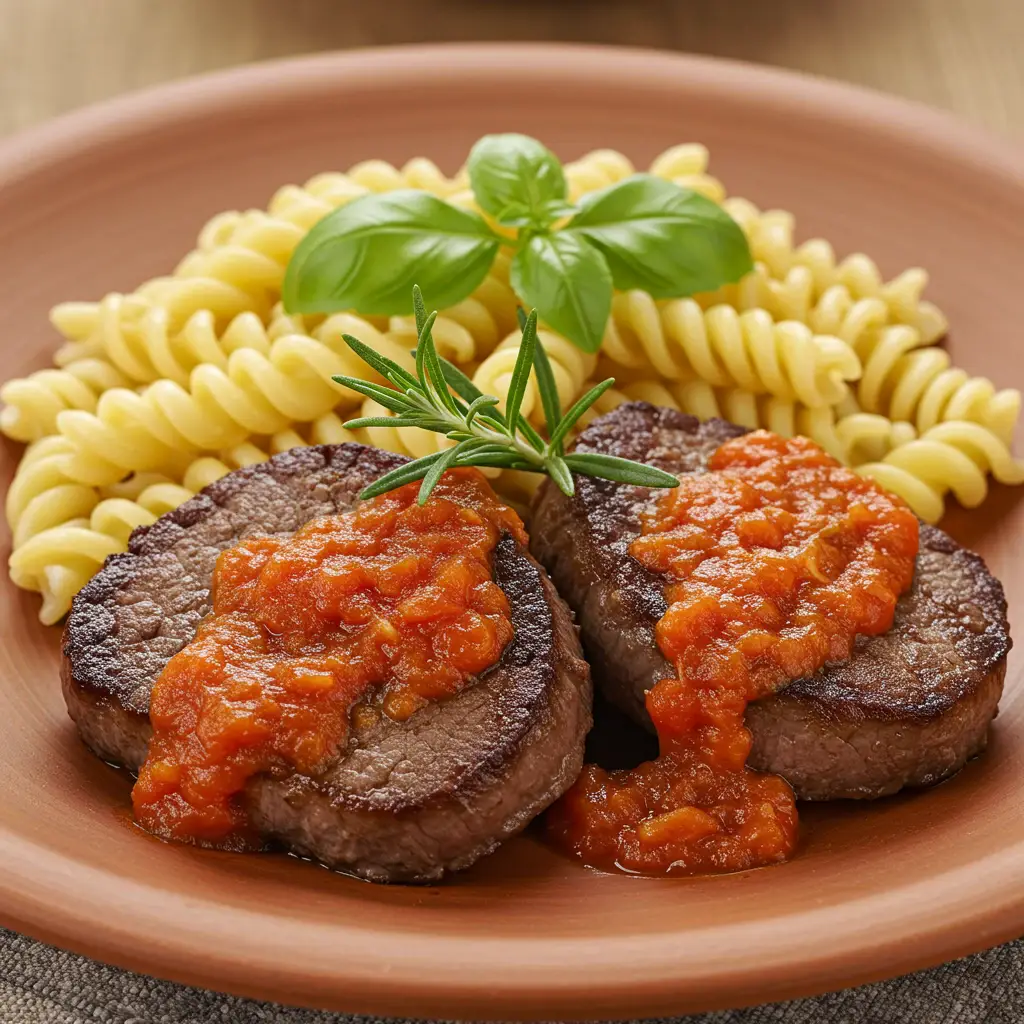 Receita de Filé Mignon à Pizzaiola com Fusilli - Dicas e Dicas