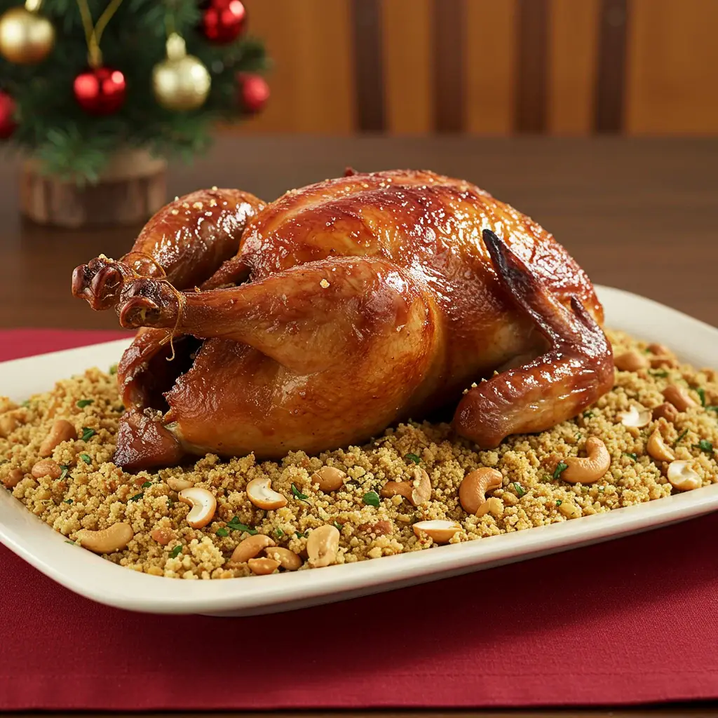 Receita de Frango Assado com Farofa Crocante de Panko e Castanhas ...