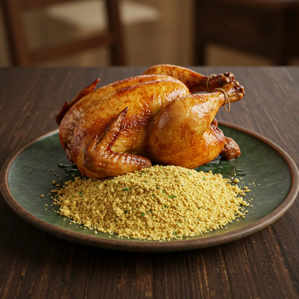 Receita de Frango Assado com Farofa Crocante - Dicas e Dicas