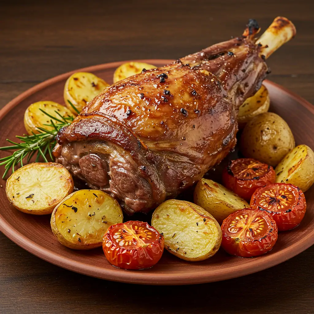 Receita de Pernil de Cordeiro Assado com Tomates e Batatas - Dicas e Dicas