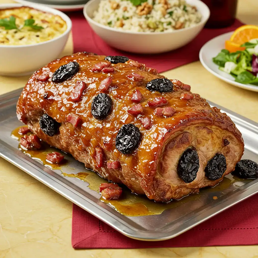 Receita de Pernil Recheado com Ameixas e Bacon - Dicas e Dicas