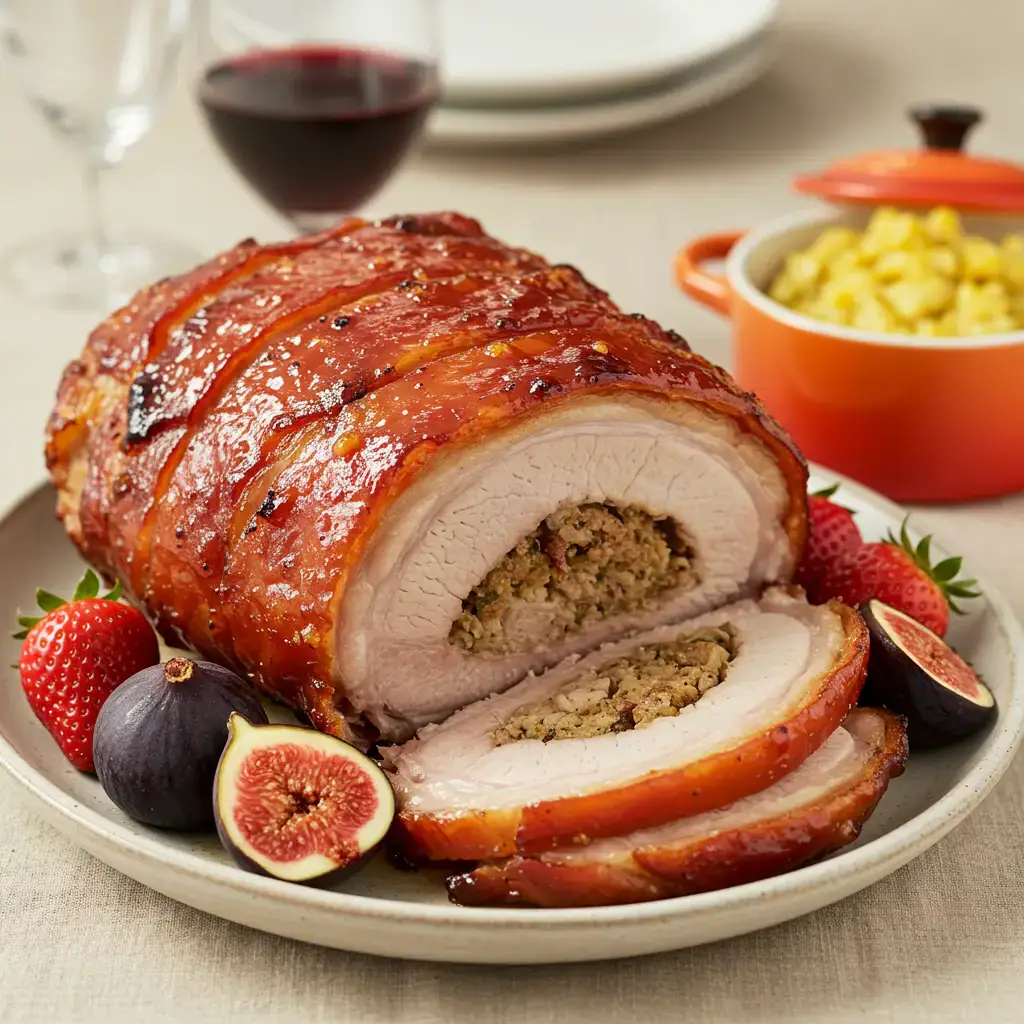 Receita de Pernil Suíno Recheado com Paio e Frango - Dicas e Dicas