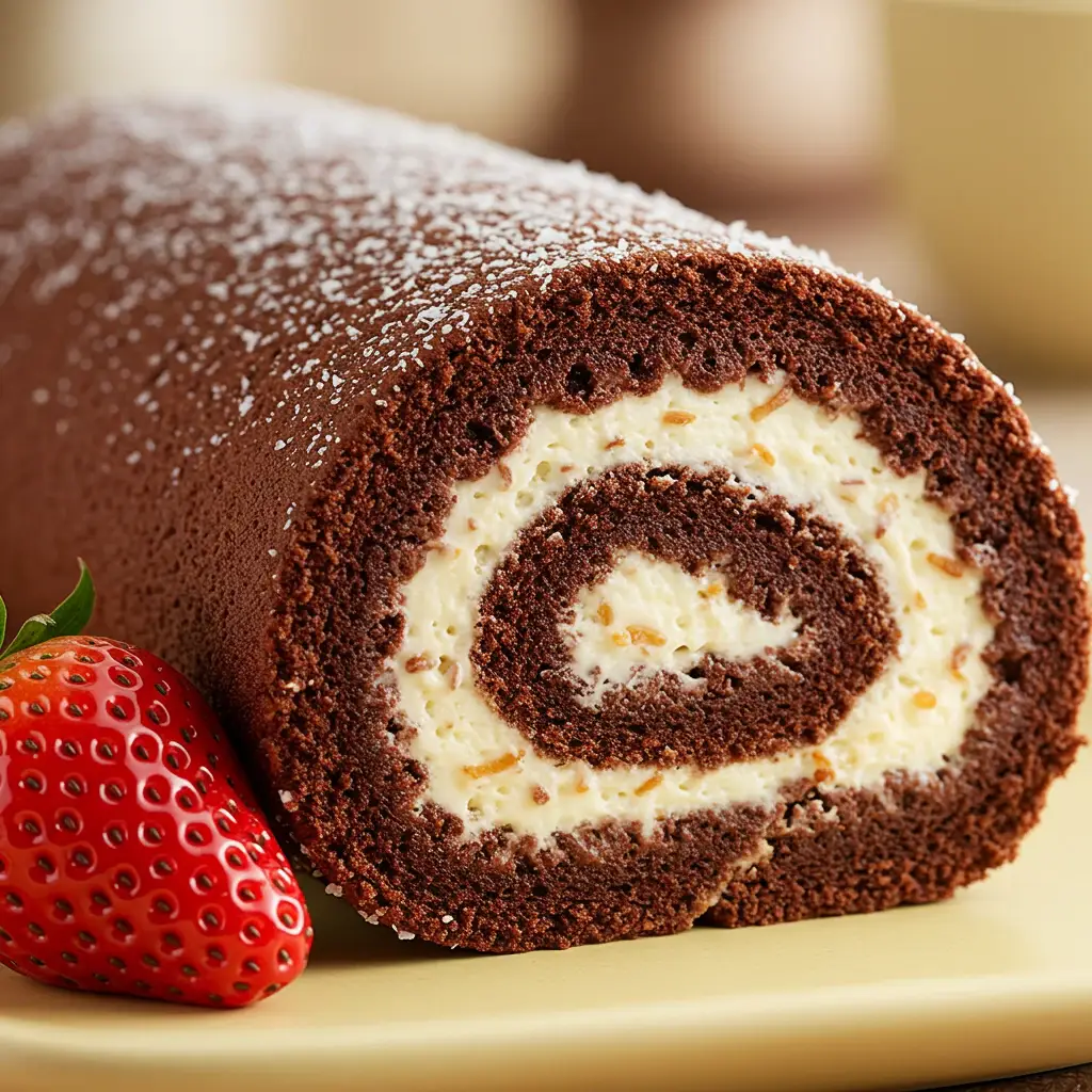 Receita de Rocambole de Chocolate com Coco Cremoso - Dicas e Dicas