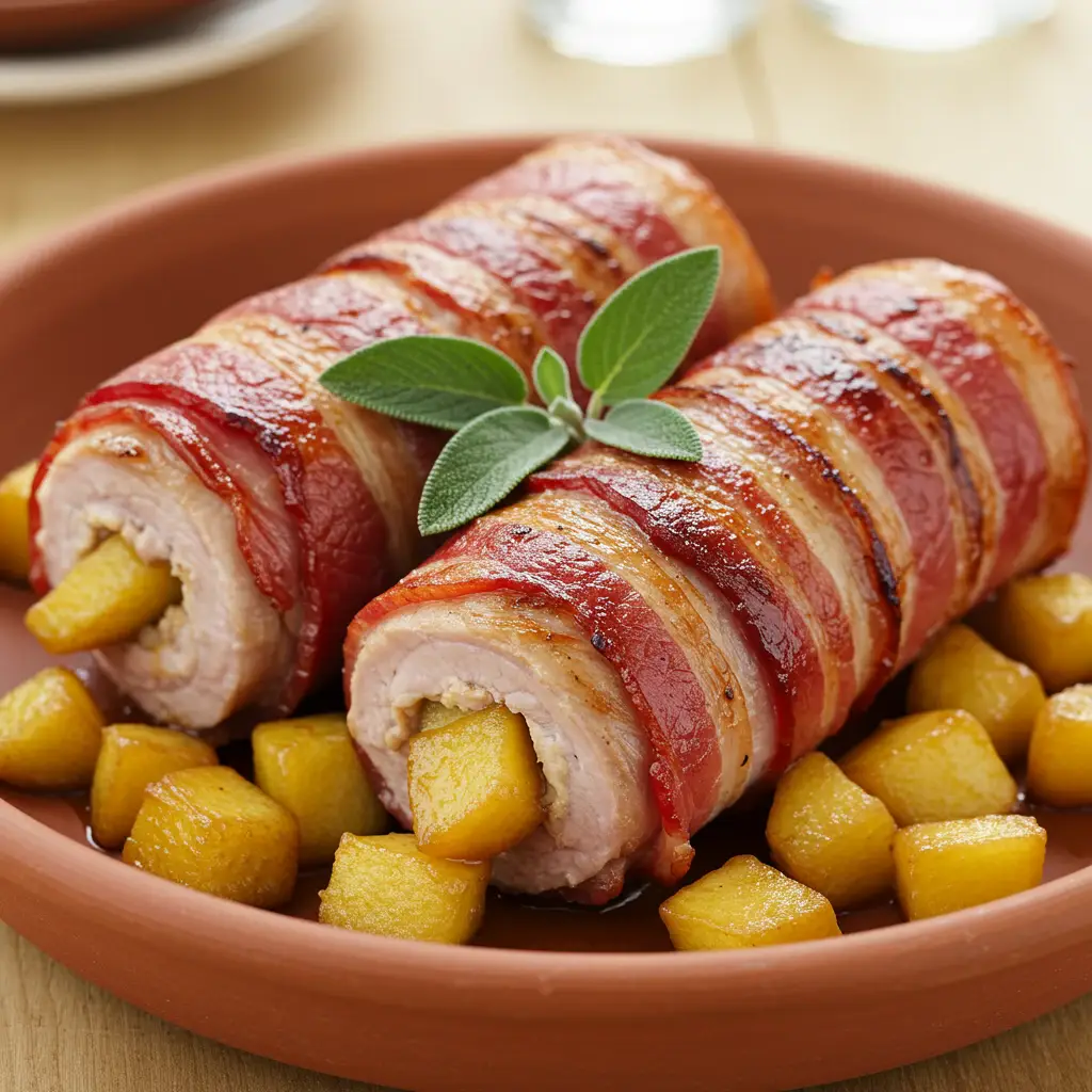 Receita de Rolinhos de Lombo com Maçã e Bacon - Dicas e Dicas